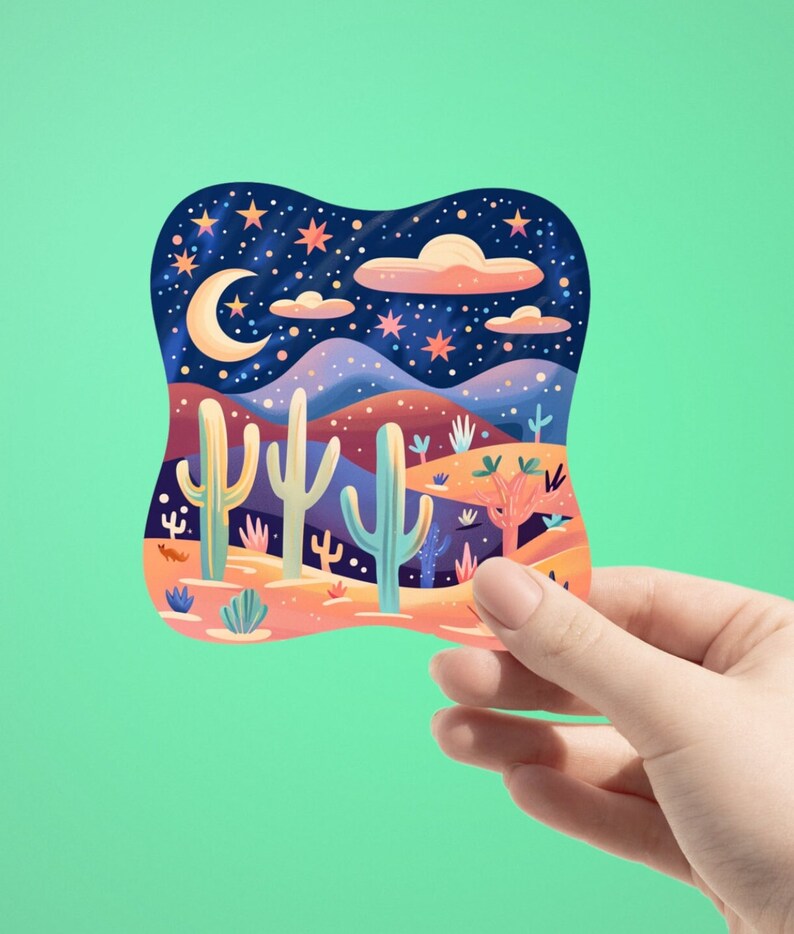 Whimsical Desert Sticker I Pastel Clouds I Southwest Sticker I Cactus I ...