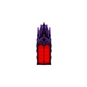 Red Gothic Window Sticker I Glowing Window I Hand Drawn I Goth I ...