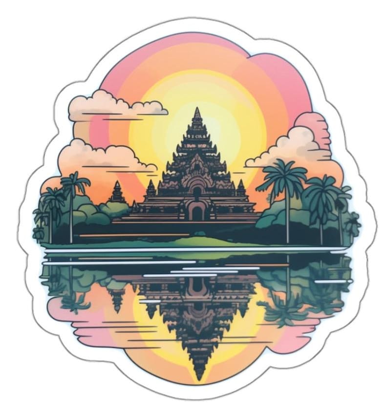 Ankor Wat Vinyl Sticker | Cambodia Sticker | Kiss-cut Sticker | Travel ...