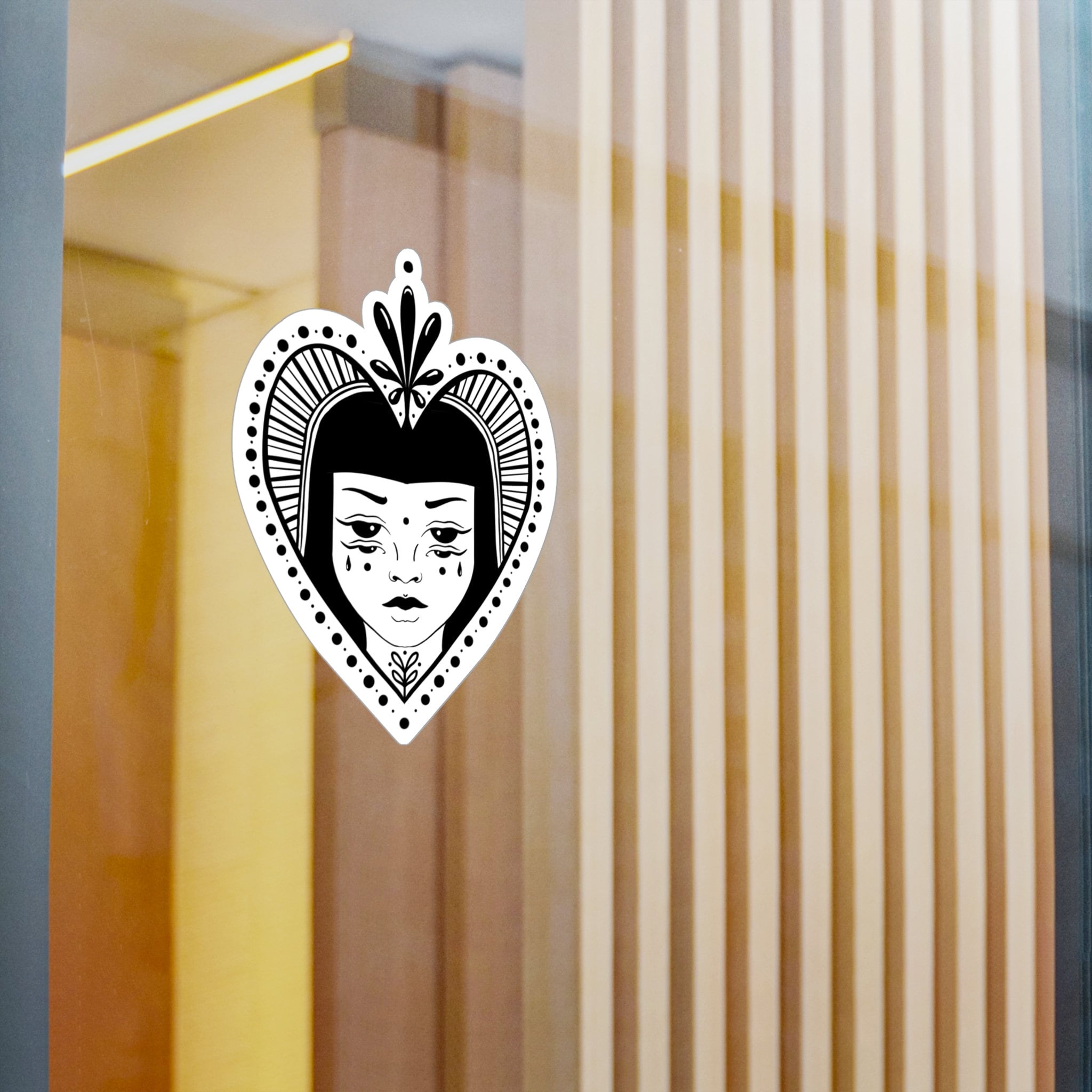 Crying Goth Girl Sticker I Black and White Sticker I Goth Sticker I ...