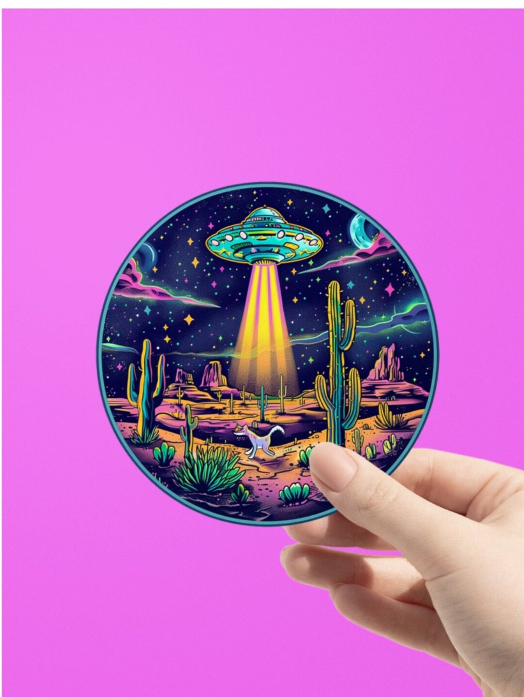 Alien Abduction I Desert Sticker I Southwest Sticker I Aliens Sticker I ...
