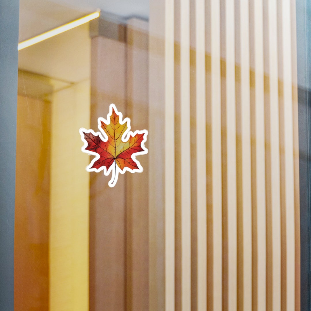 Maple Leaf Sticker V2 I Fall Sticker I Autumn Sticker I Water, Scratch ...