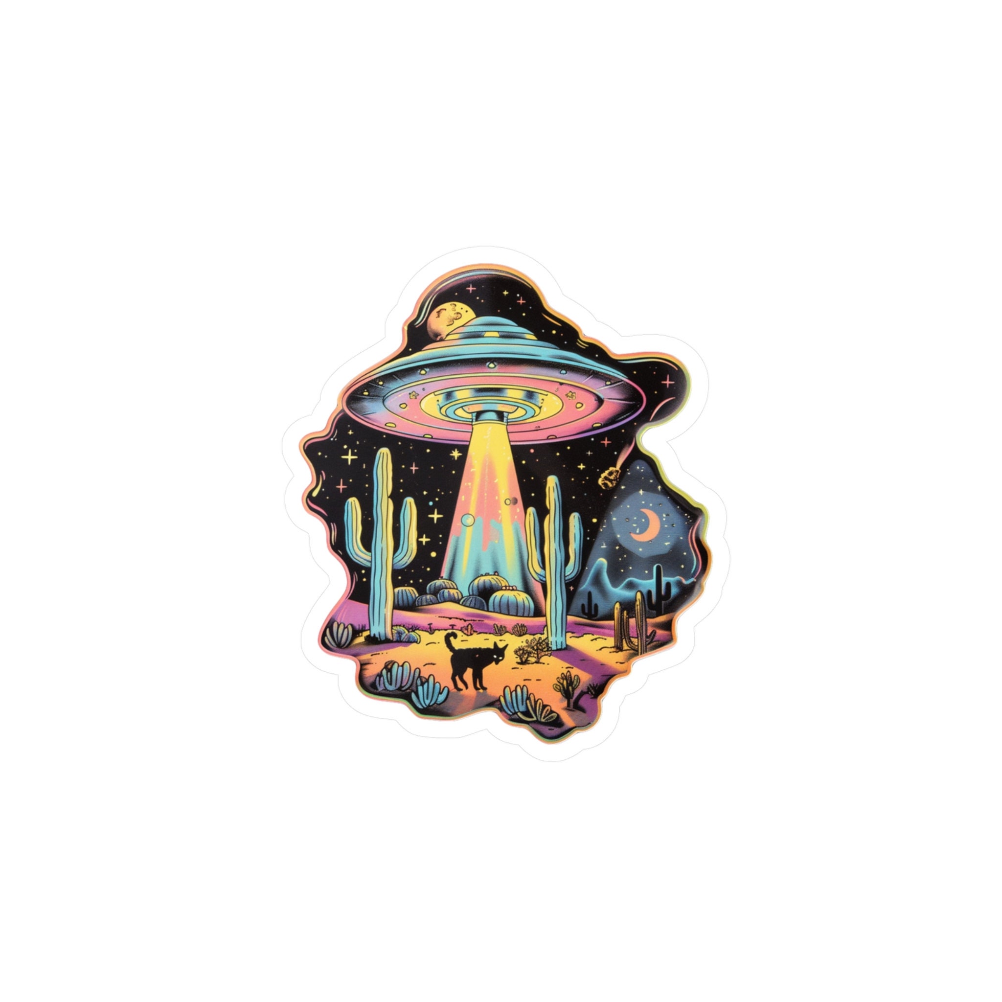 Alien Abduction I Desert Sticker I Southwest Sticker I Aliens Sticker I ...