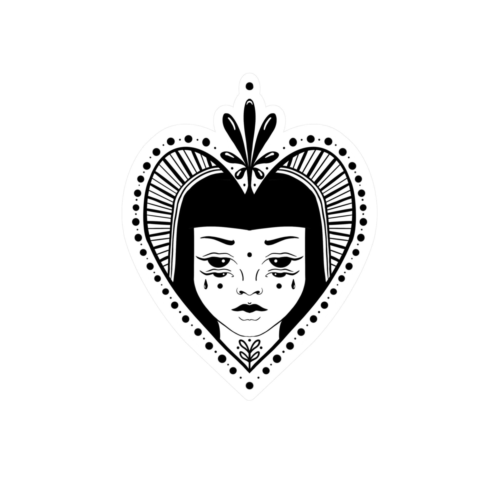 Crying Goth Girl Sticker I Black and White Sticker I Goth Sticker I ...