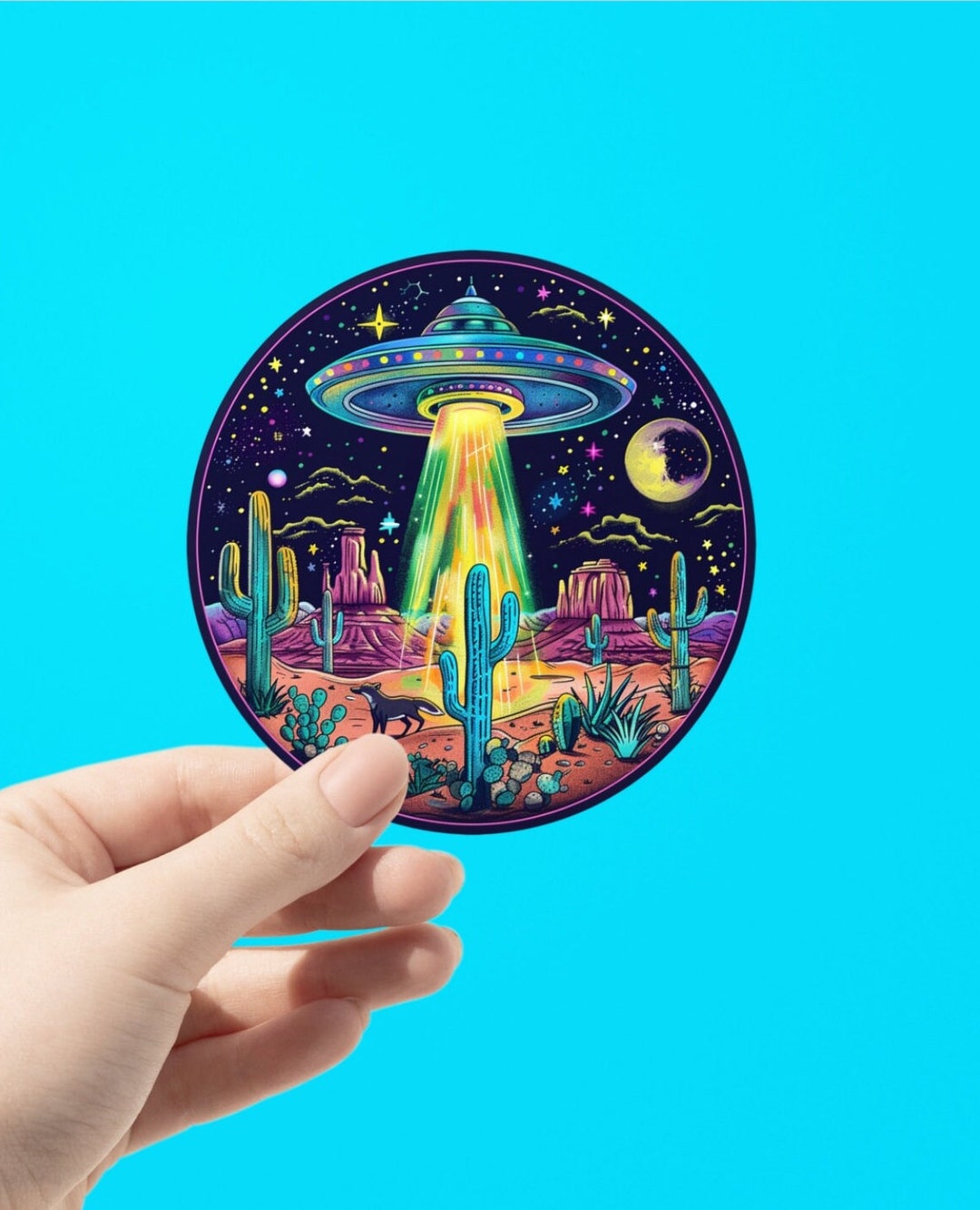 Alien Abduction I Desert Sticker I Southwest Sticker I Aliens Sticker I ...