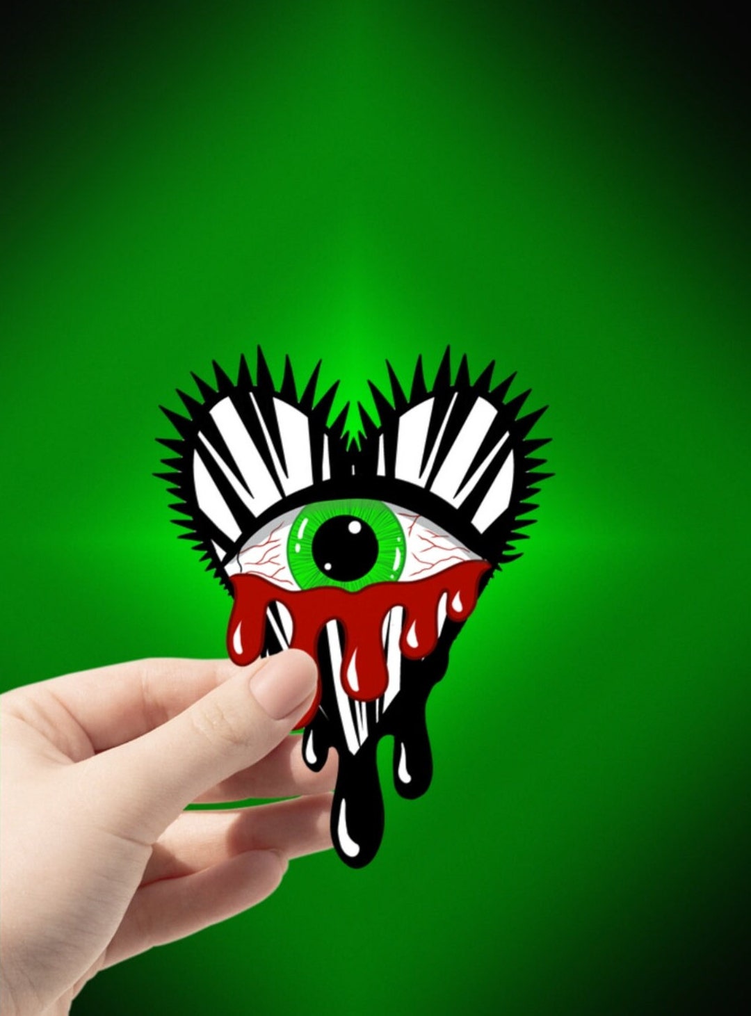 Bleeding Eye With Spiked Dripping Heart Sticker - Etsy