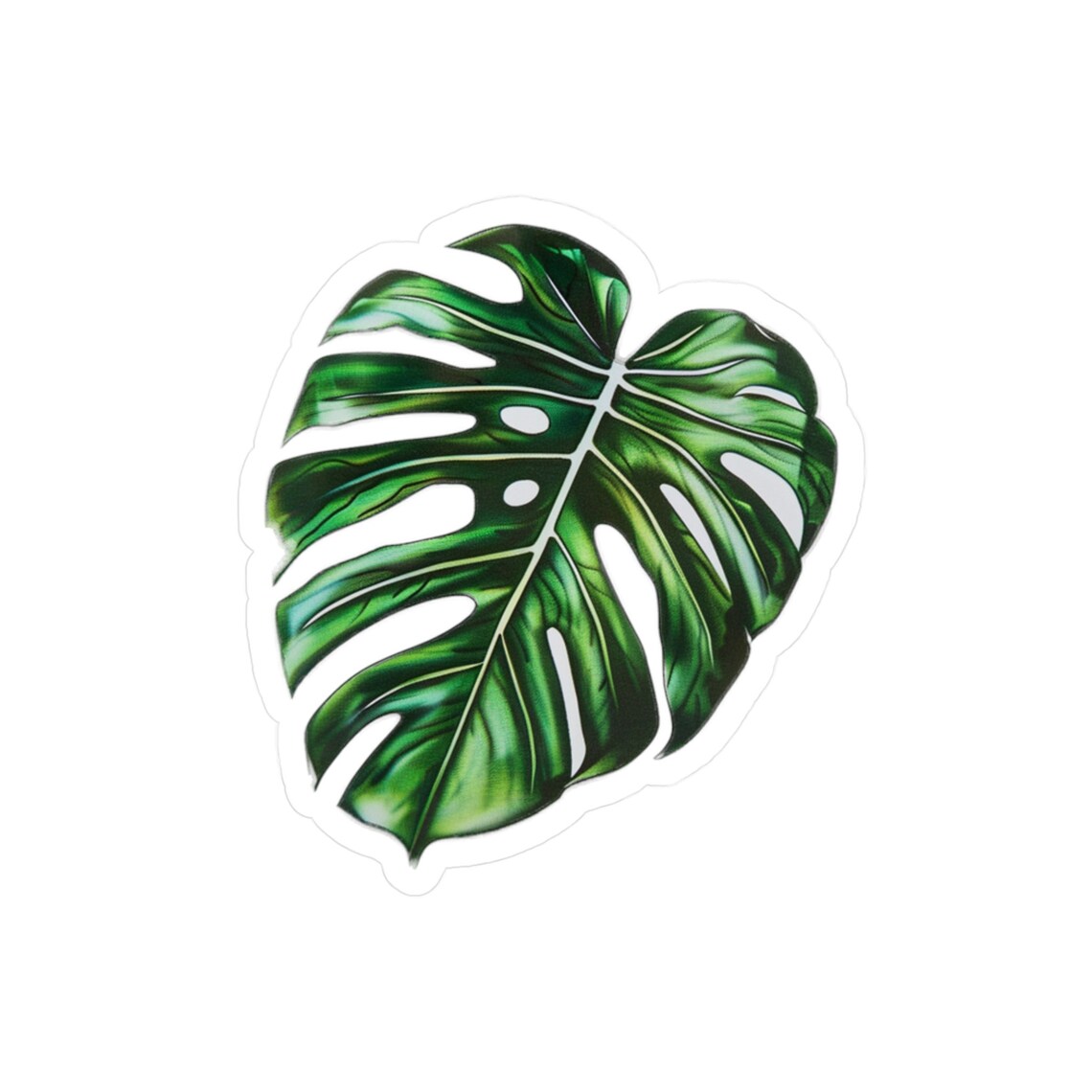Emerald Monstera Leaf Sticker V1 I Houseplant Sticker I Plant Sticker I ...