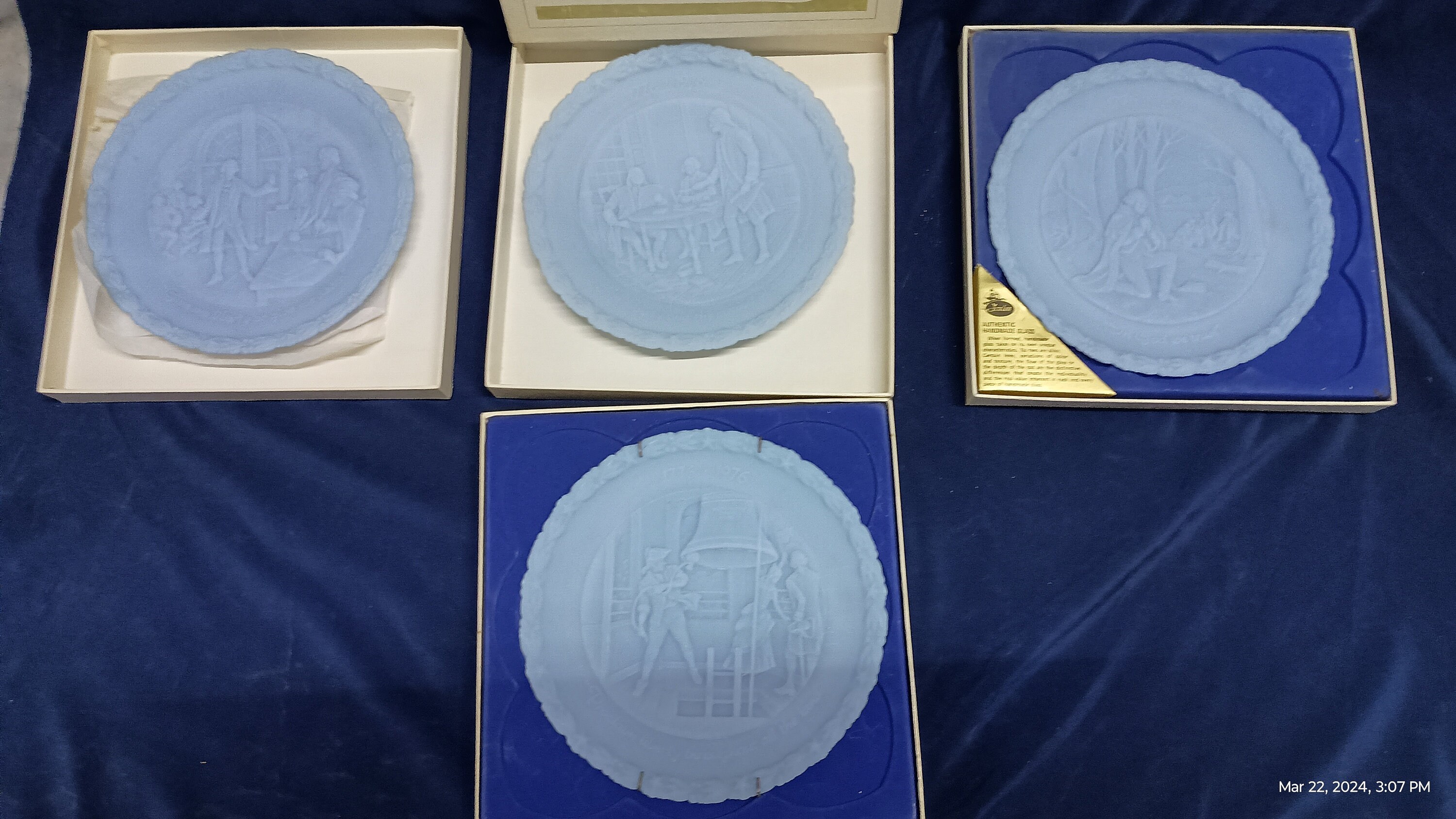 Fenton Glass Bicentennial Commemorative Plates Complete Set of 4 - Etsy