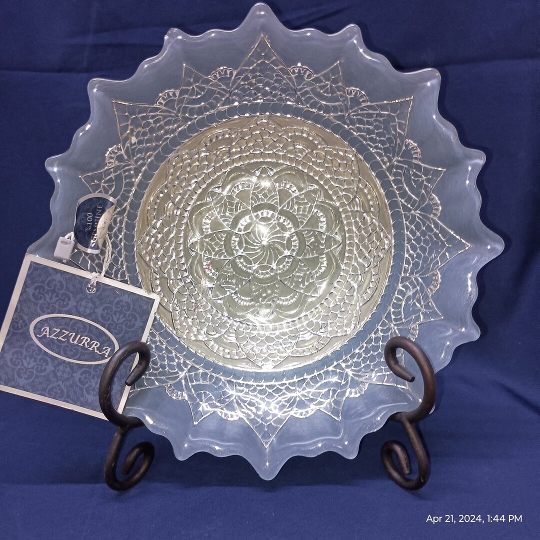 Decorative Handmade Turkish Glass Plate Blue and 100% Genuine Silver - Etsy