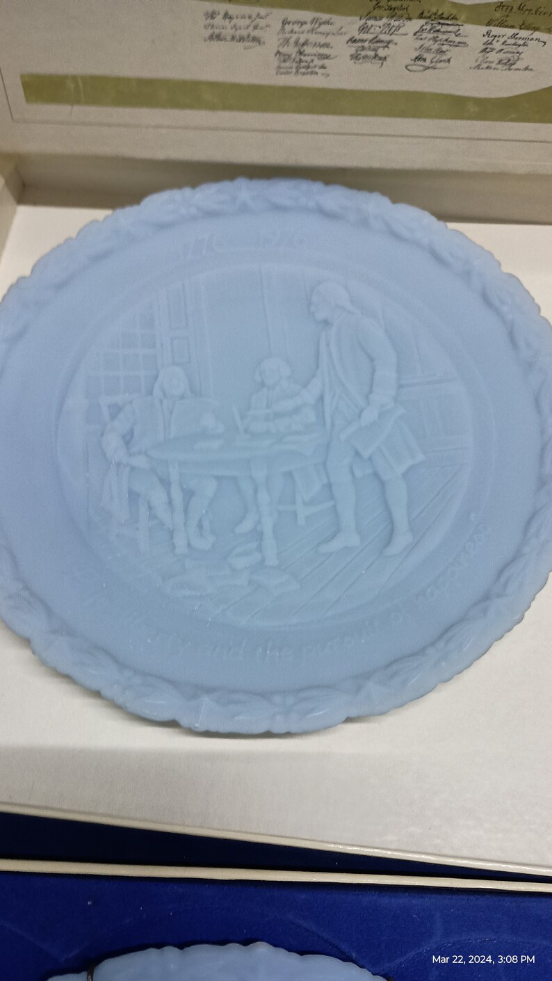 Fenton Glass Bicentennial Commemorative Plates Complete Set of 4 - Etsy