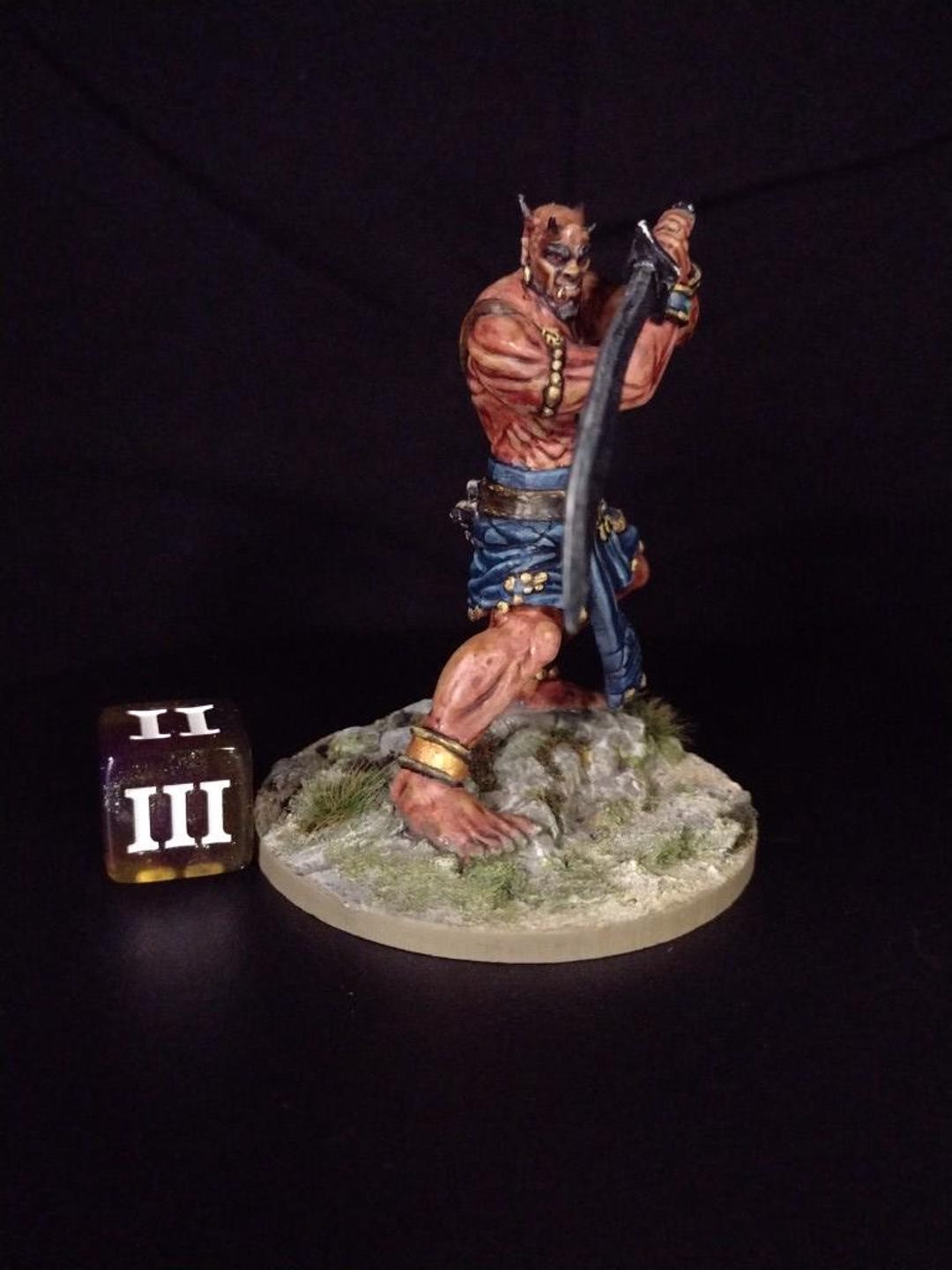 Hand Painted Dnd Efreeti Miniature, Sword, Scrolls, 3 Inch - Etsy