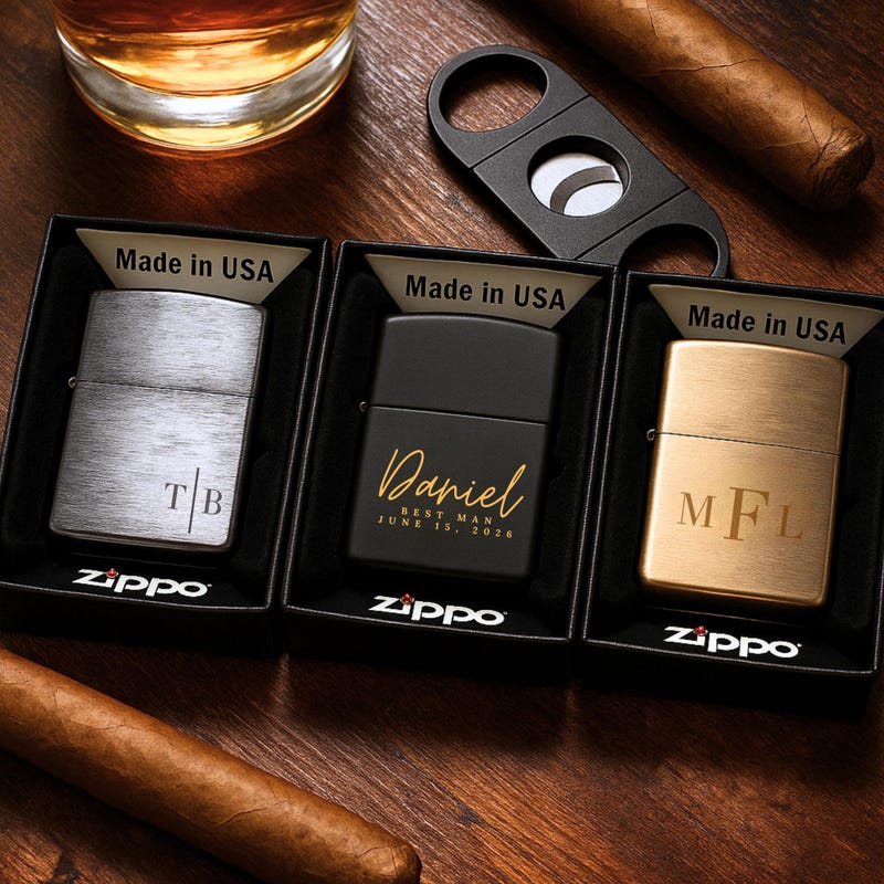Engraved Zippo Initials - Etsy