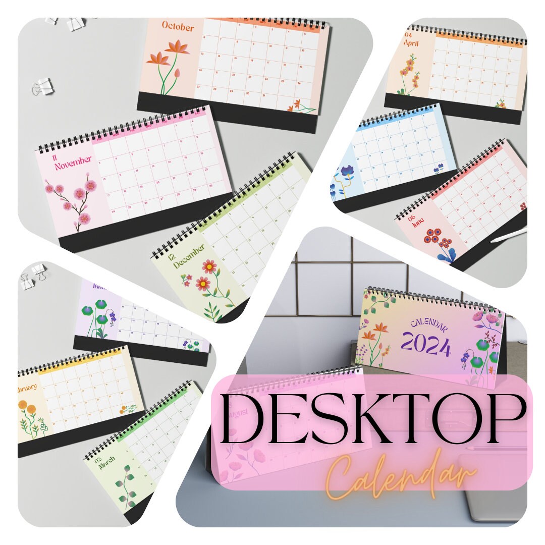 Desktop Calendar. Desk Calendar 2024. Desk Accessories. Desk Decor ...