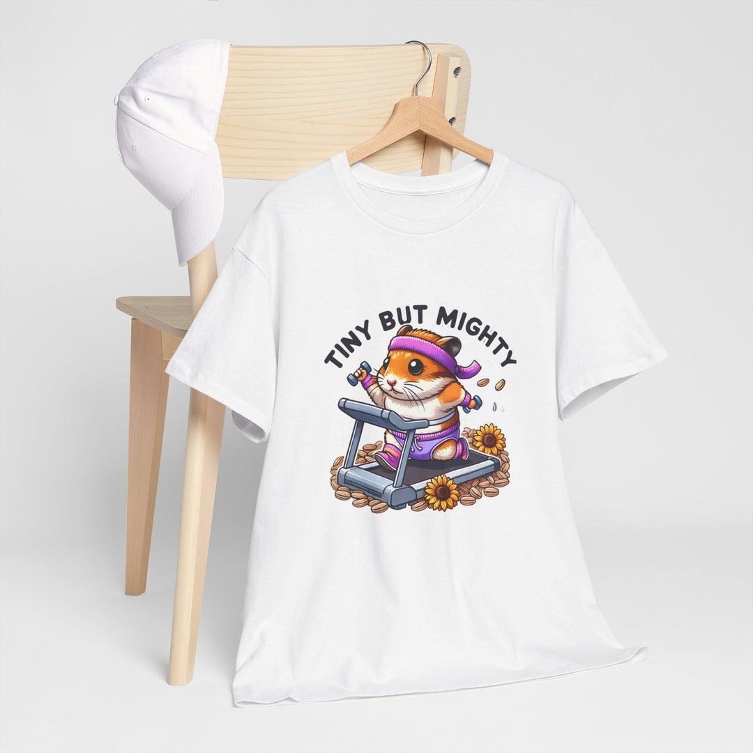 Tiny but Mighty Hamster T-shirt | Funny Retro Vintage Design | Cute ...