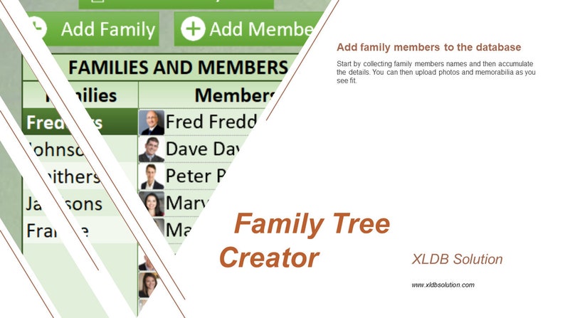Family Tree Creator Bundle Excel Spreadsheet, Branched Timmi Genealogy ...