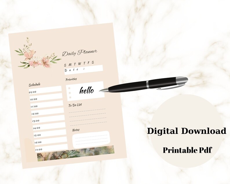 Printable Daily Planner A4 and US Letter // Instant Download // Cute ...