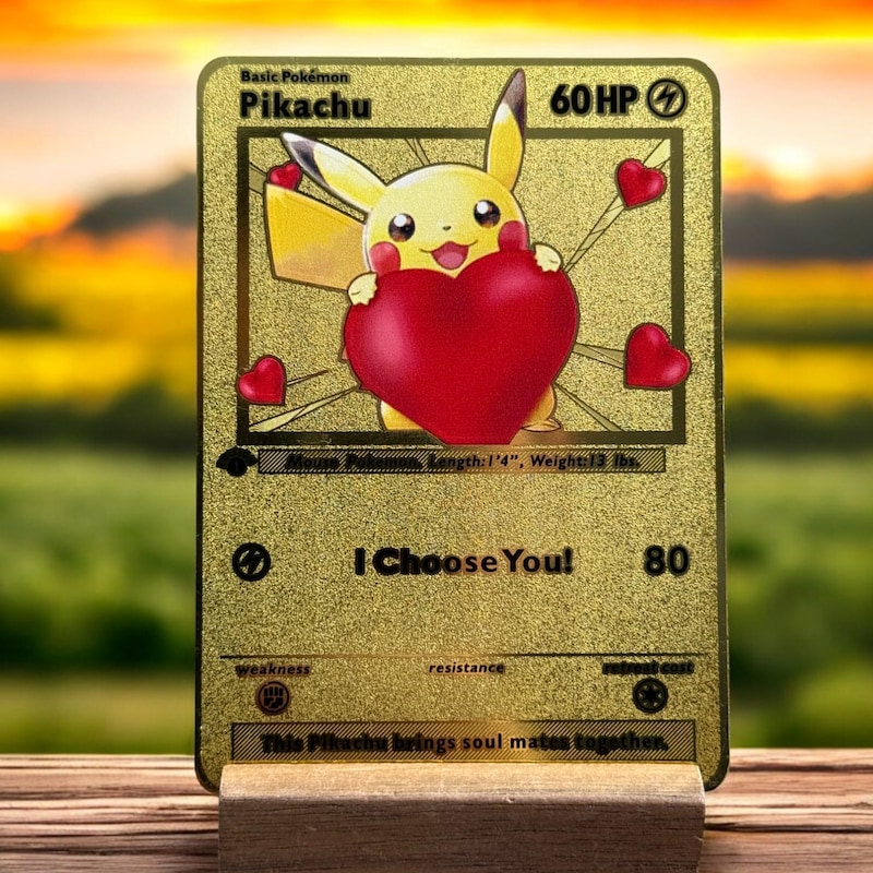 Pikachu Gold Metal Cards - Etsy