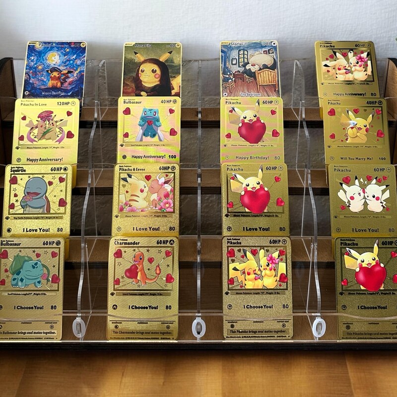 Pikachu Gold Metal Cards - Etsy