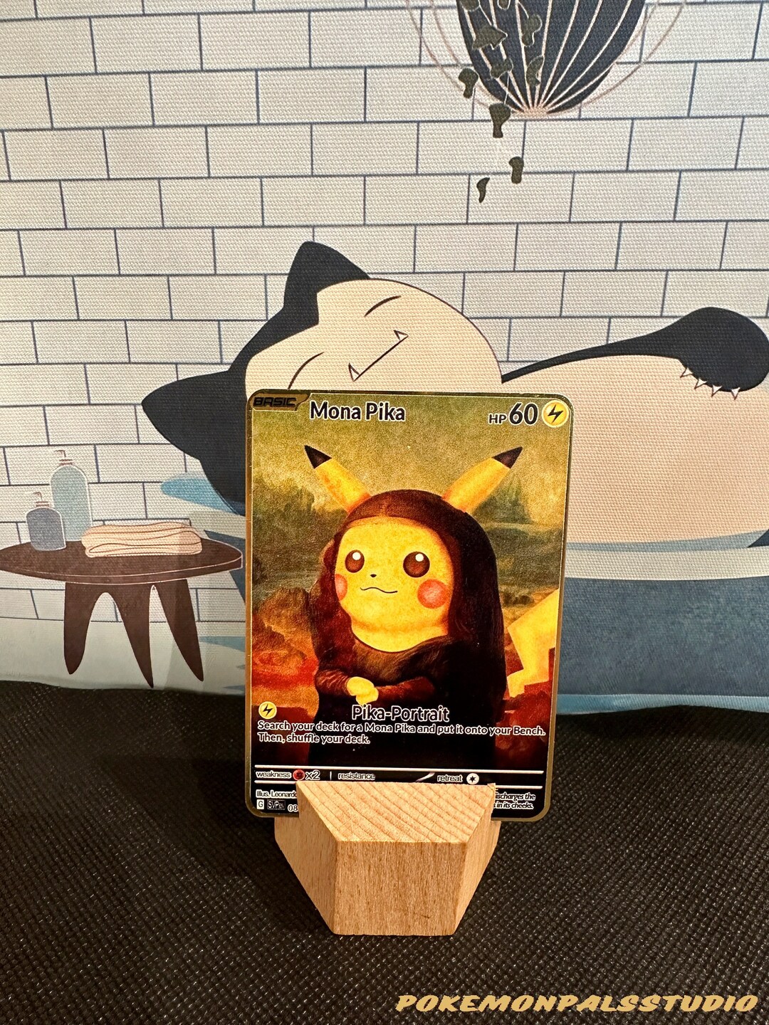 Mona Pika Renaissance Golden Metal Card Funny Cute Gift for Boyfriends ...