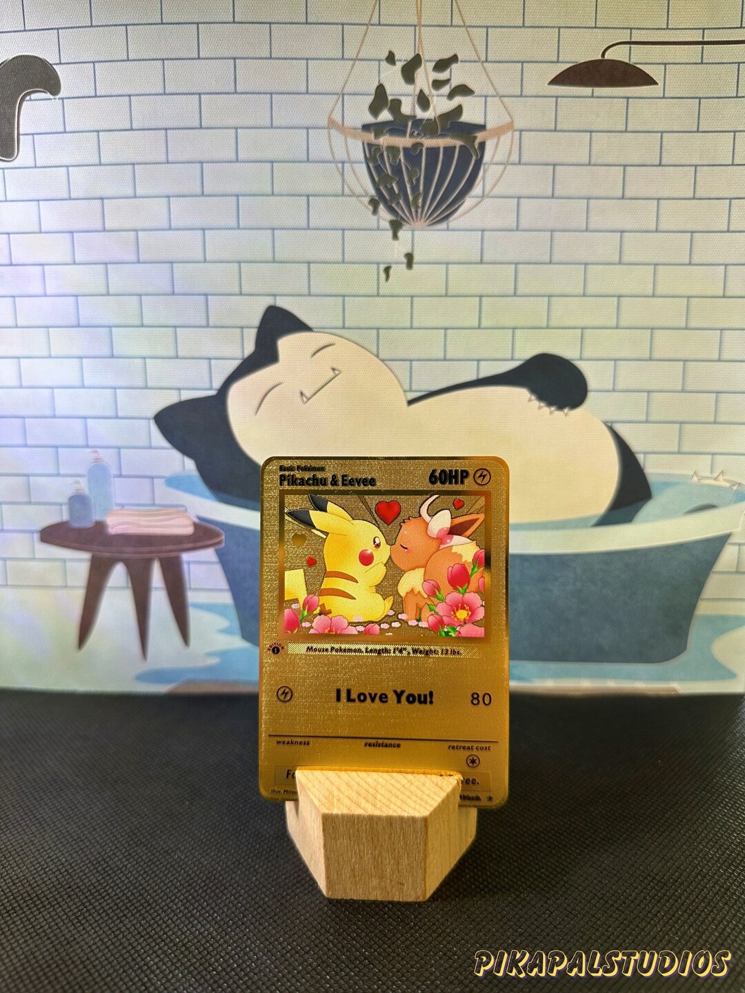 Pokemon Pikachu & Eevee I Love You Metal Card Cute Gift for Couples ...