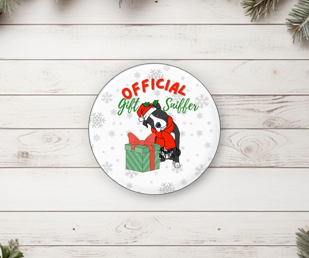 Christmas Sticker, Stocking Stuffer, Gift Sniffer, Round Sticker ...