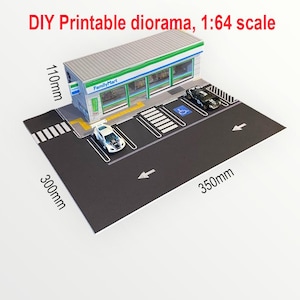 Family Mart Supermarket, 1:64 Diorama to Hot Wheels, Matchbox, Etc ...