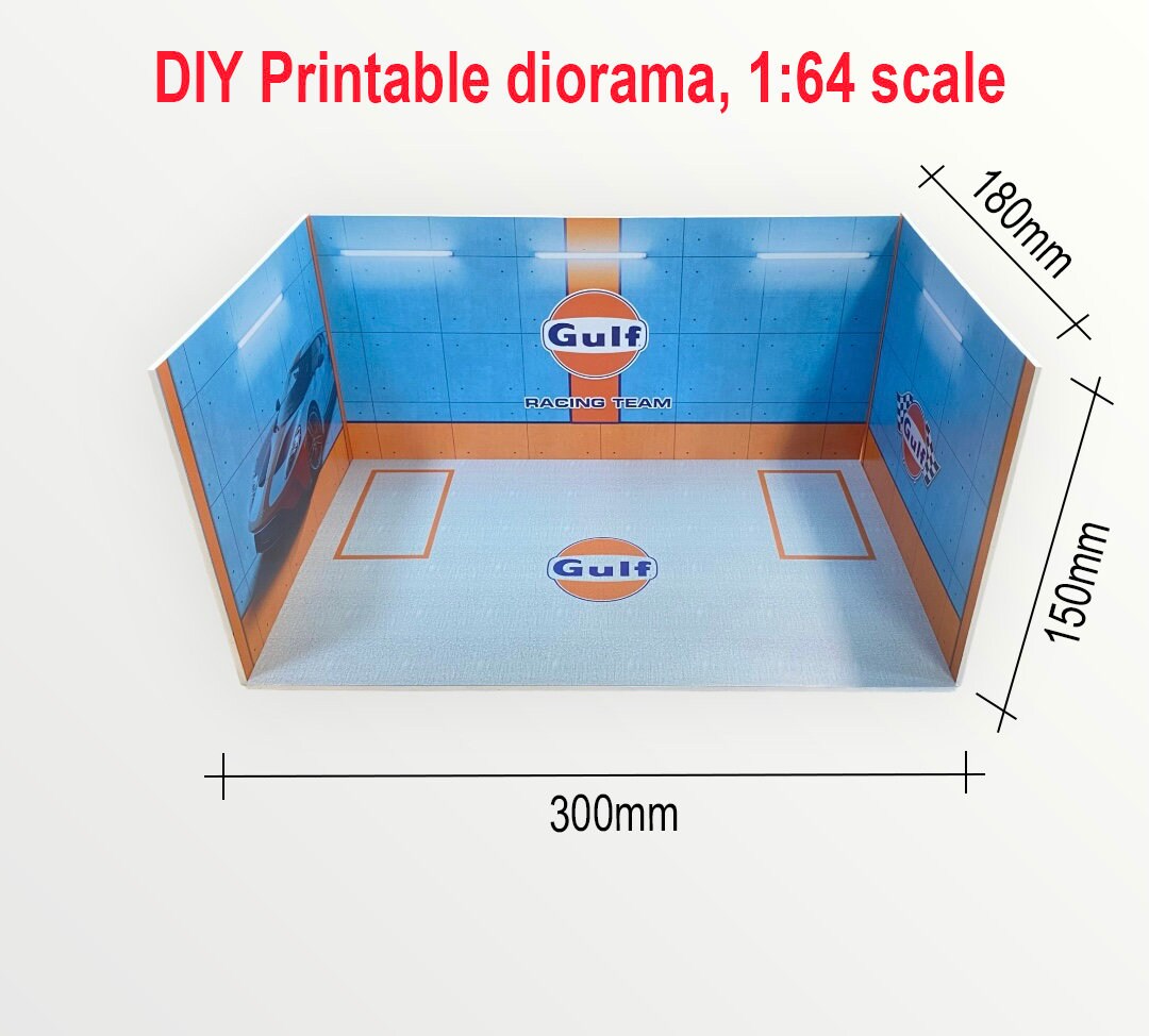 Gulf Diorama, 1:64 Diorama to Hot Wheels, Matchbox, Etc. Only Digital ...