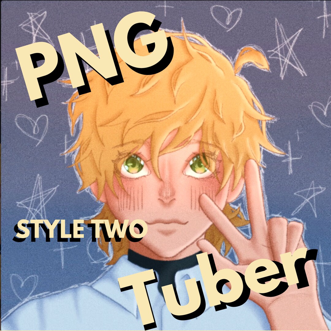 PNGTUBER STYLE TWO, Blink With Mouth Open and Closed, Custom Pngtuber ...