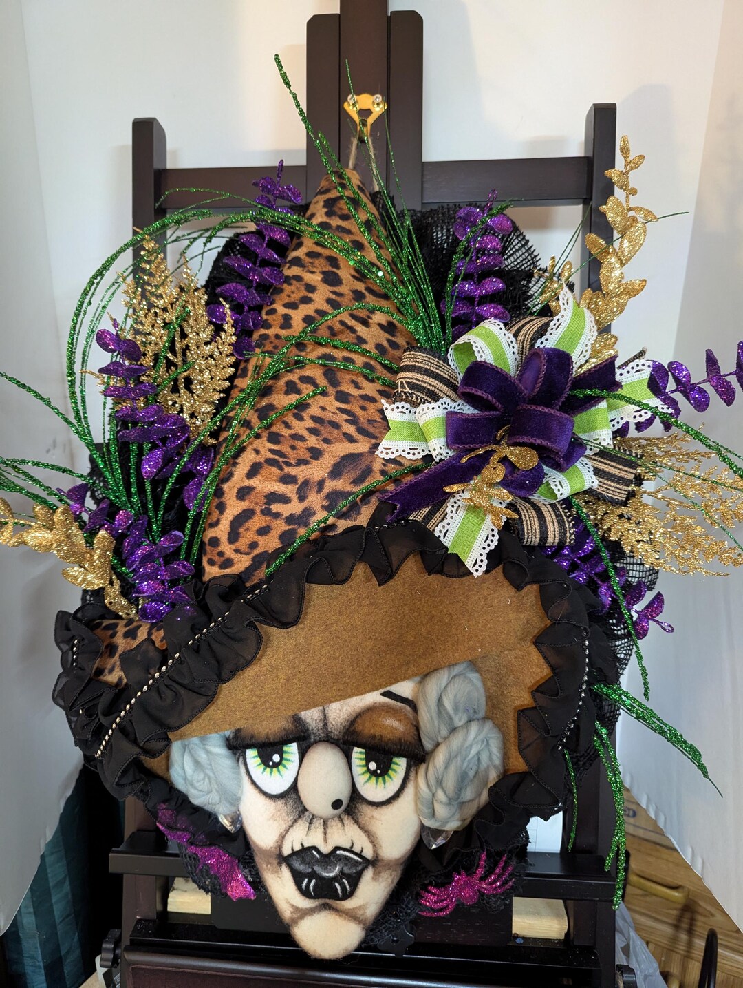 Witch Hilda Wreath Attachment, Halloween Door Decor - Etsy