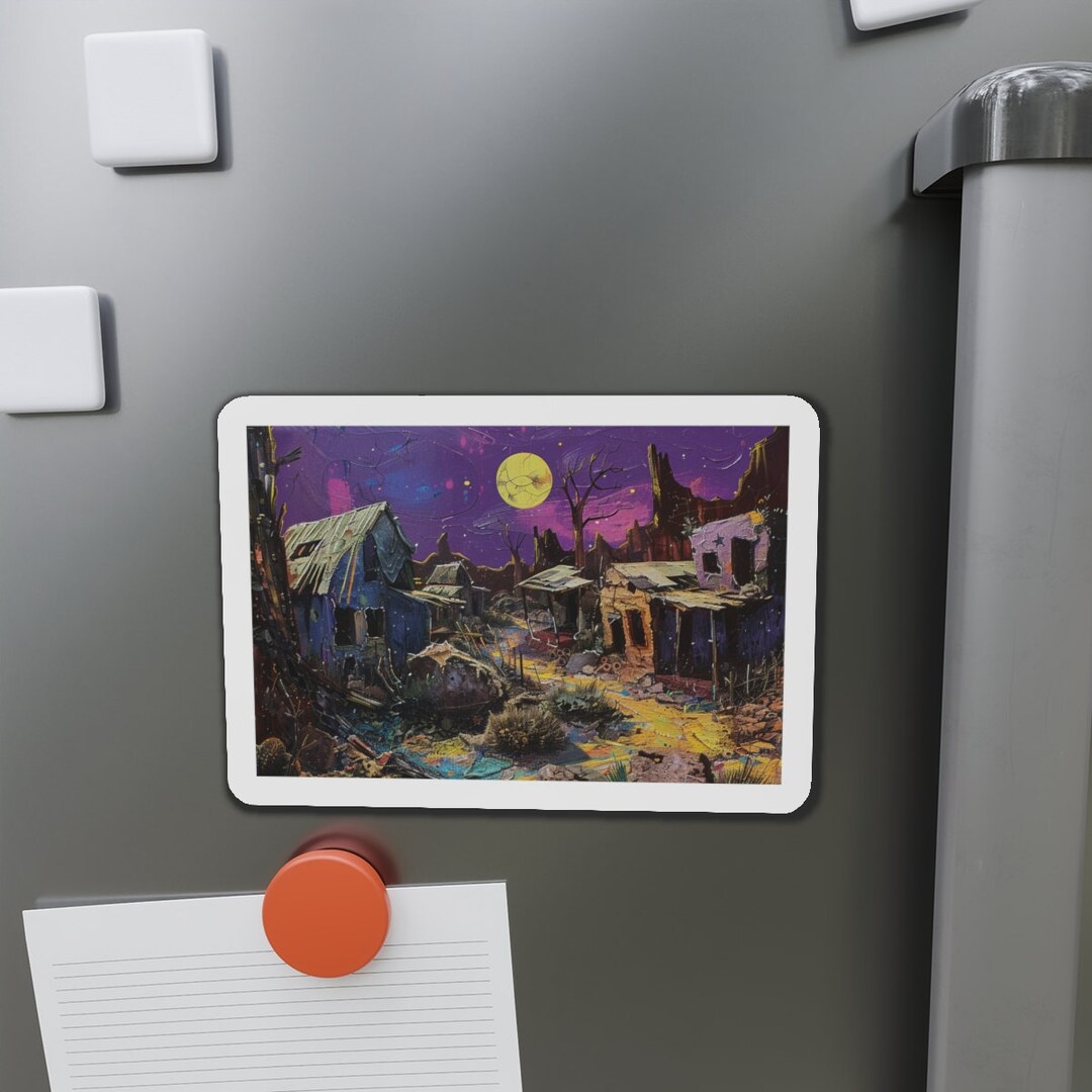 Magnet of ghost Town, AI Generated Artwork, Refrigerator Magnet, Post ...