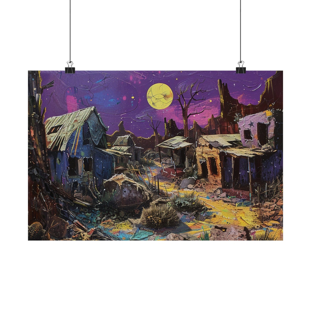 Matte Poster of ghost Town, AI Generated Artwork, - Etsy