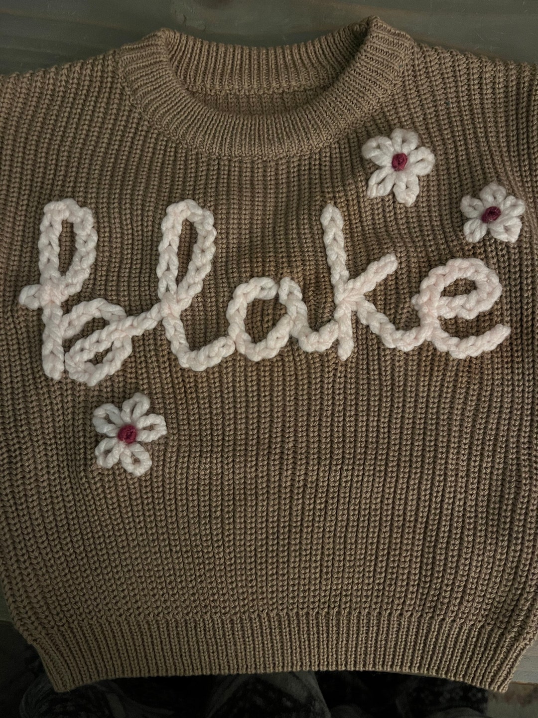 Personalized Hand Embroidered Name Sweater - Etsy