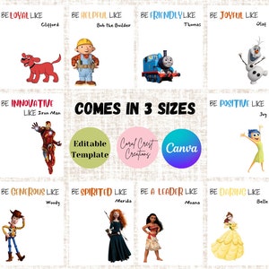 Character Affirmation Posters: 20 Children's Prints (digital Download ...