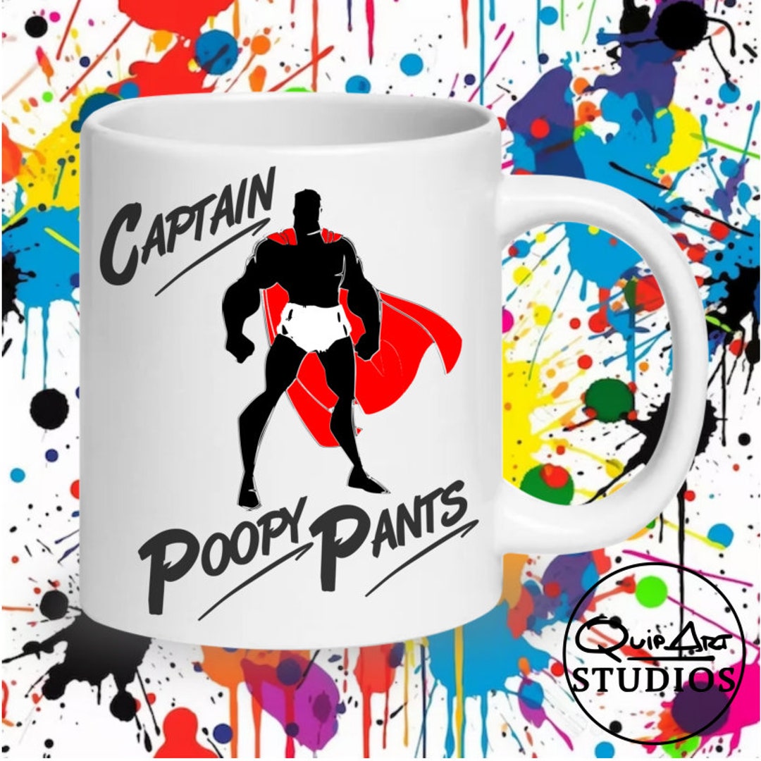 Quipart Studios Captain Poopy Pants Mug - Etsy