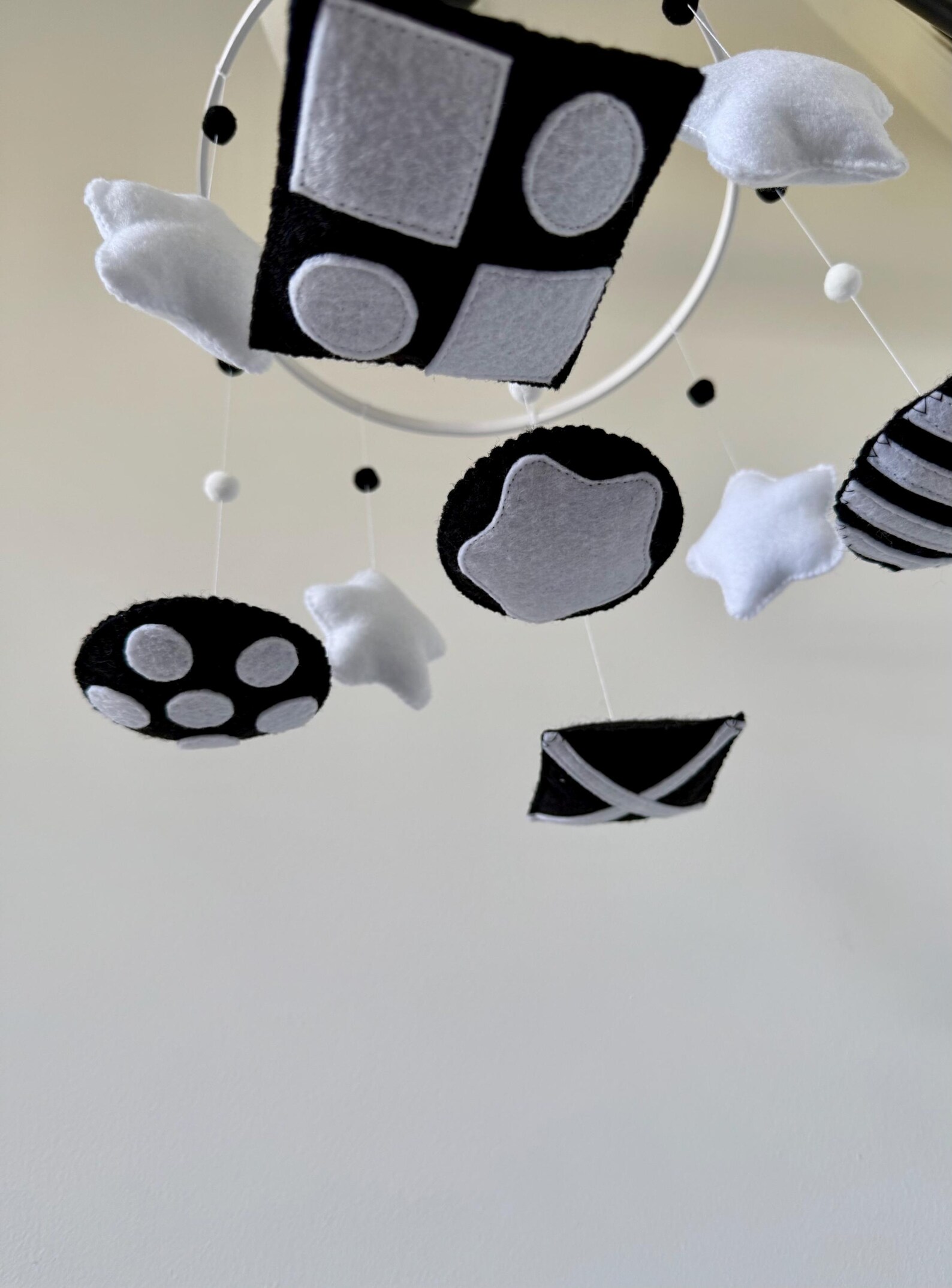 Small Montessori Baby Mobile: Black and White High Contrast Sensory Toy ...