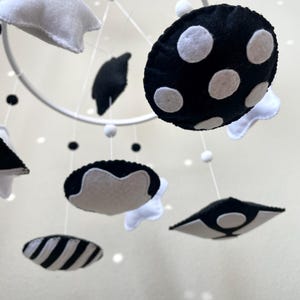 Small Montessori Baby Mobile: Black and White High Contrast Sensory Toy ...