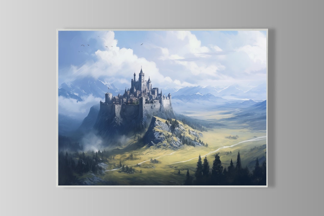 Printable Download 3 - Majestic High Wall Castle Medieval Fantasy Wall ...