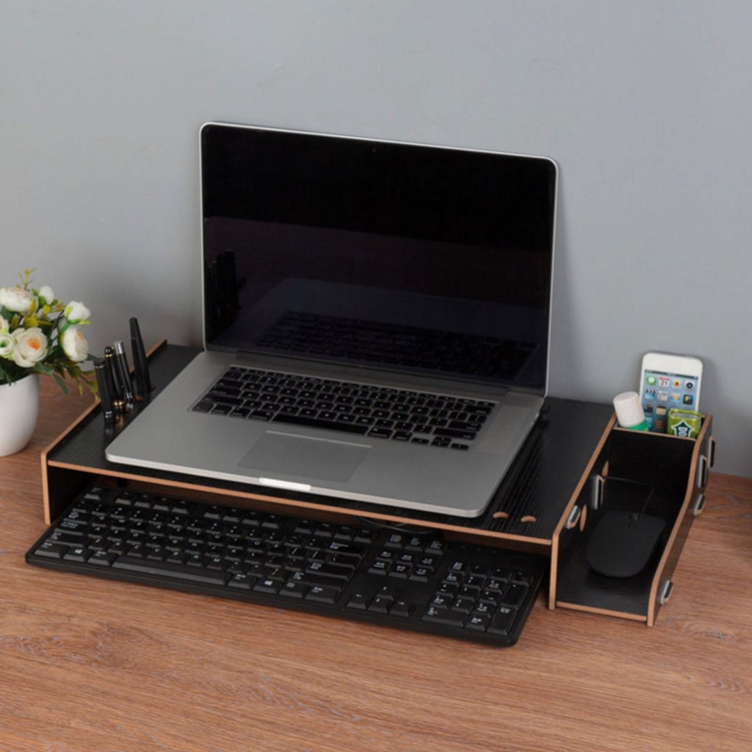 Wood Laptop Stand Wooden Computer Display Rack for Desk Organizer - Etsy
