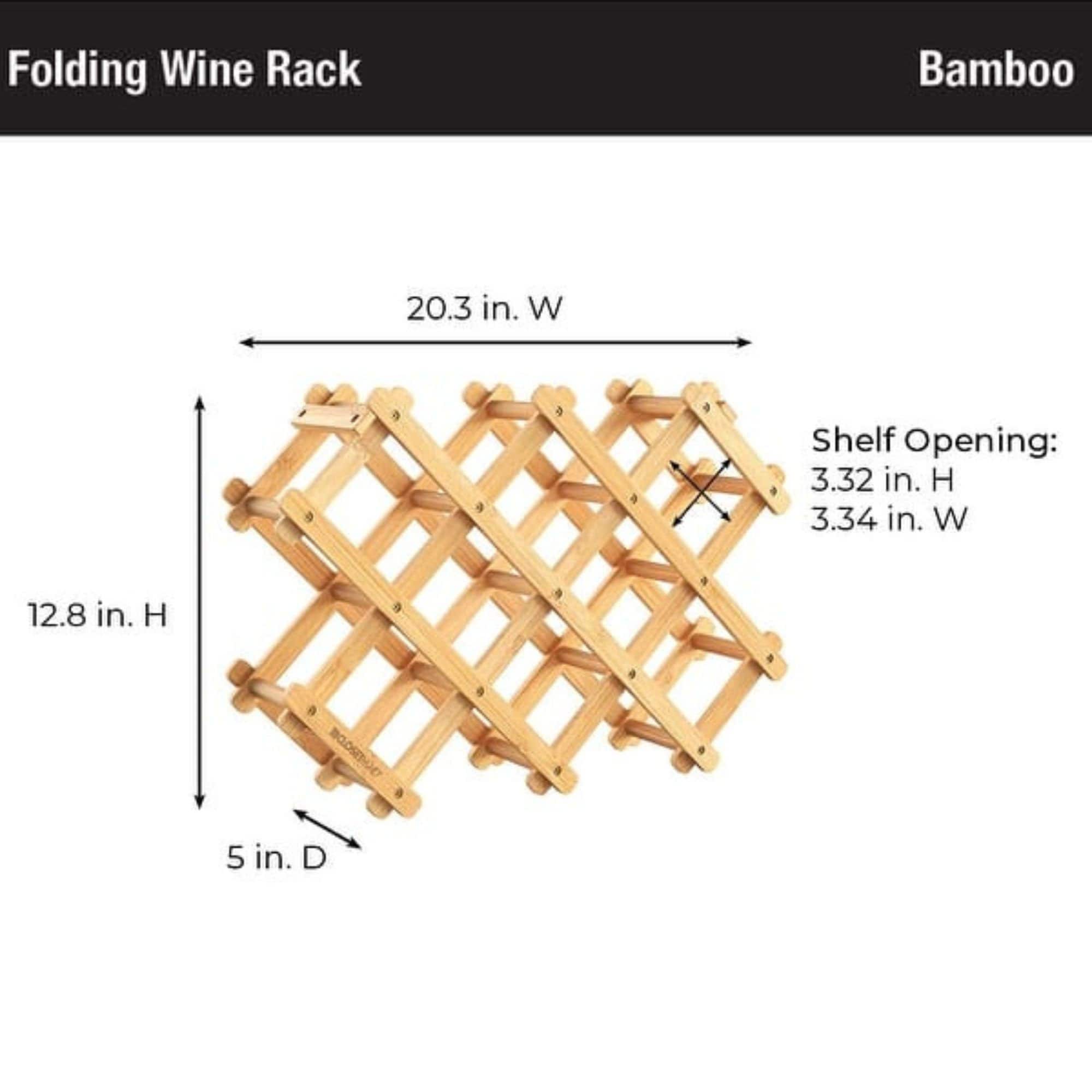 Bamboo Wine Rack Foldable Pre Assembled 8-bottle Countertop Wine Rack ...