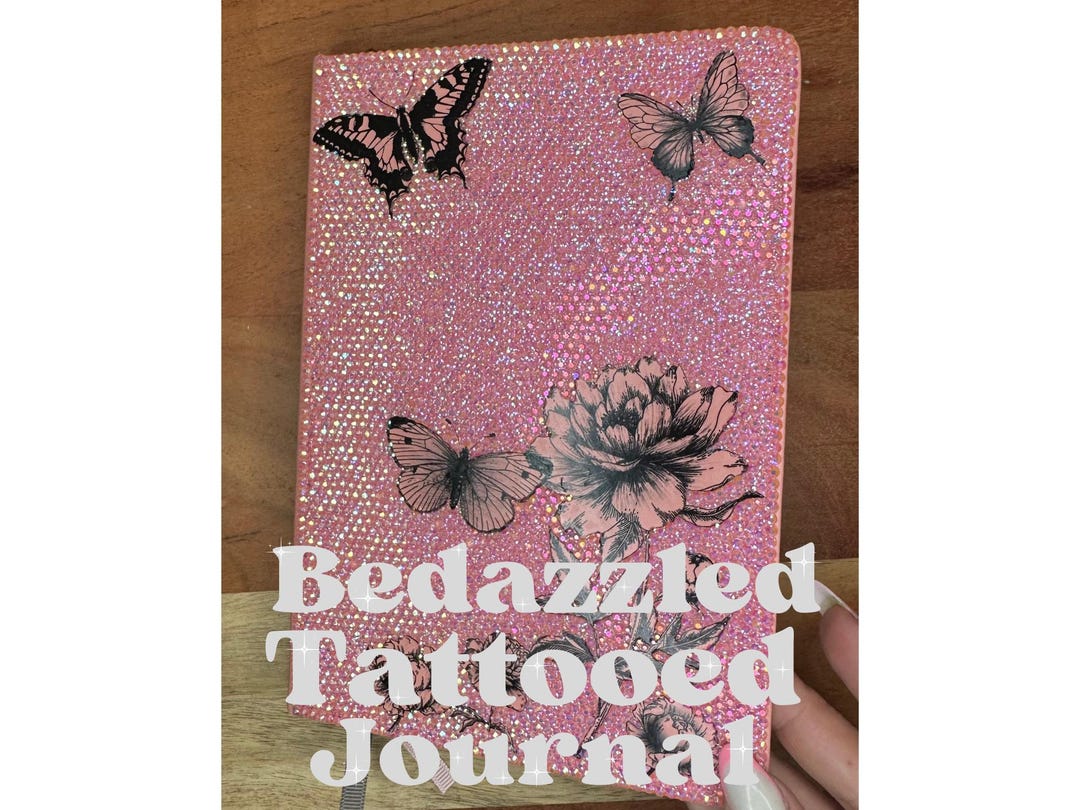 Bedazzled Tattooed Personal Journal, Personalized Bedazzled Daily ...
