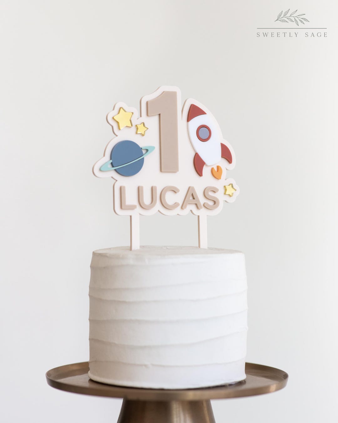 Personalized Space Rocket Ship Cake Topper | Rocket, Outer Space, Galaxy, Planet, Cake Decor ...