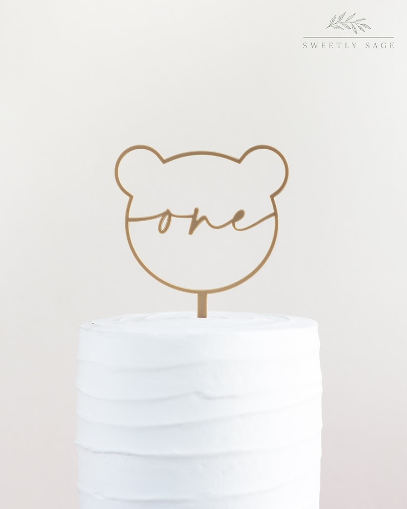 Teddy Bear Acrylic Cake Topper Teddy Birthday Party Cake Decor 1st ...