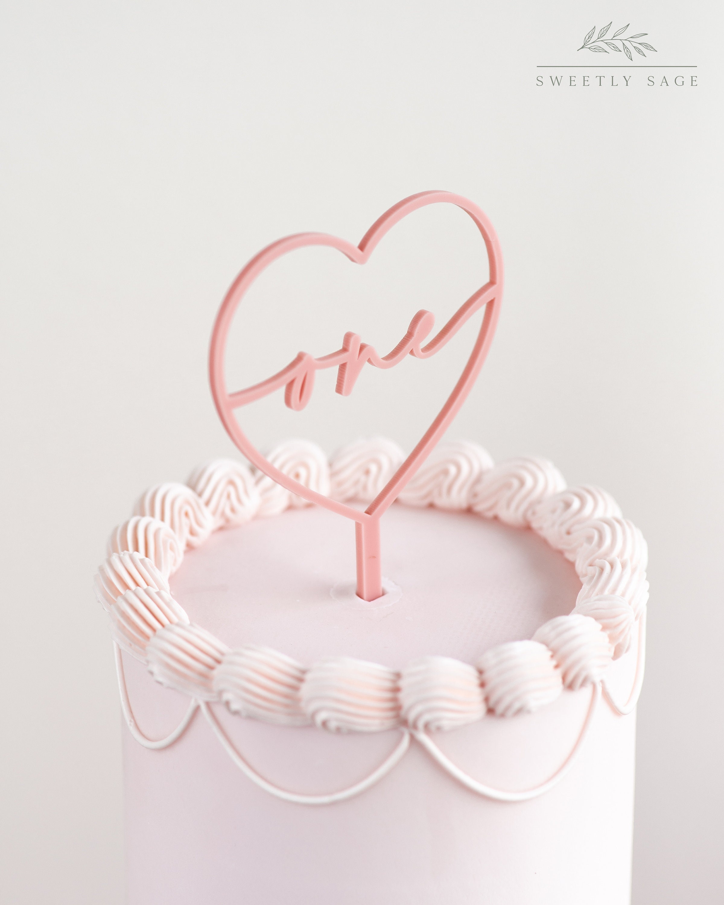 Heart Acrylic Birthday Cake Topper First Birthday Heart Cake Decor Cake ...