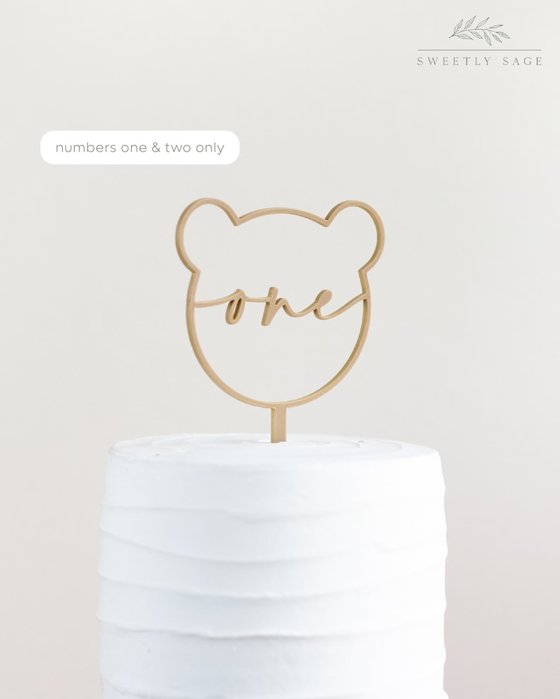 Teddy Bear Acrylic Cake Topper Teddy Birthday Party Cake Decor 1st ...