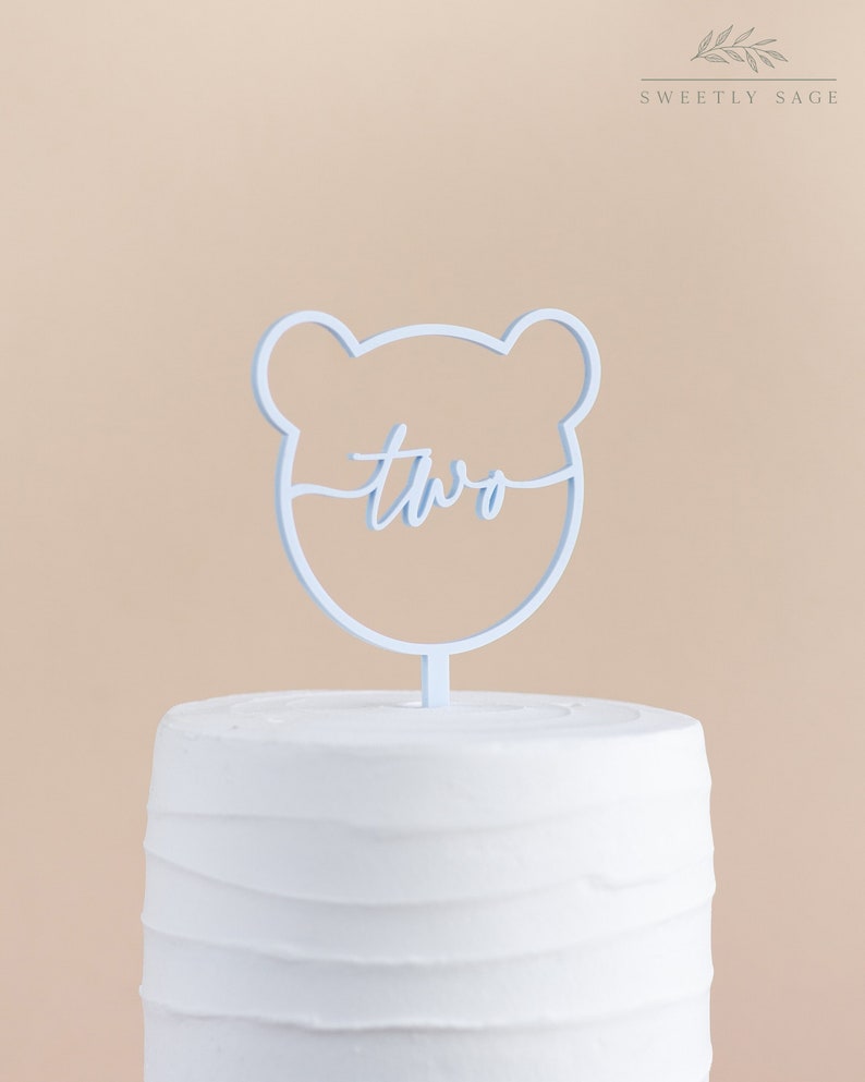 Teddy Bear Acrylic Cake Topper Teddy Birthday Party Cake Decor 1st ...