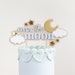 Over the Moon Acrylic Cake Topper | Custom Moon and Stars Cake Topper ...