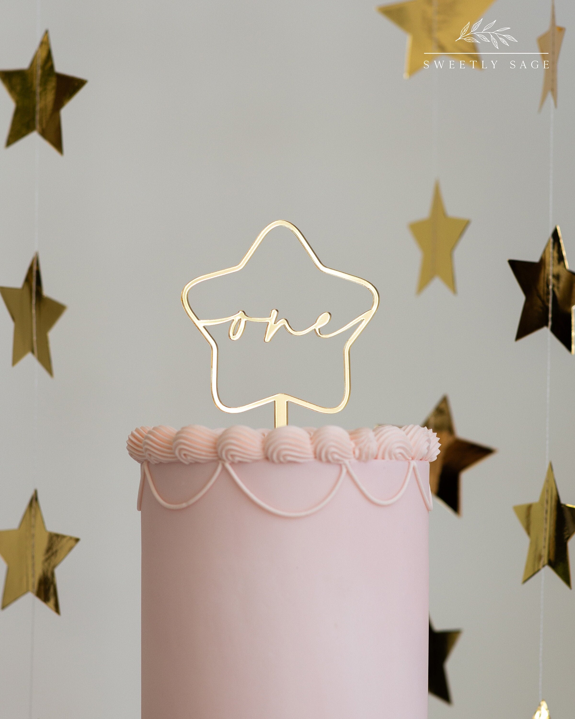 Little Star Acrylic Birthday Cake Topper First Birthday Star Cake Decor ...