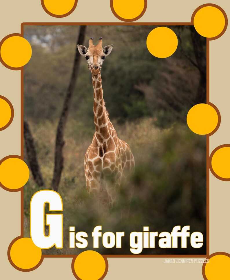 G is for Giraffe Puzzle - Easy 20 Piece Alphabet Puzzle for ...