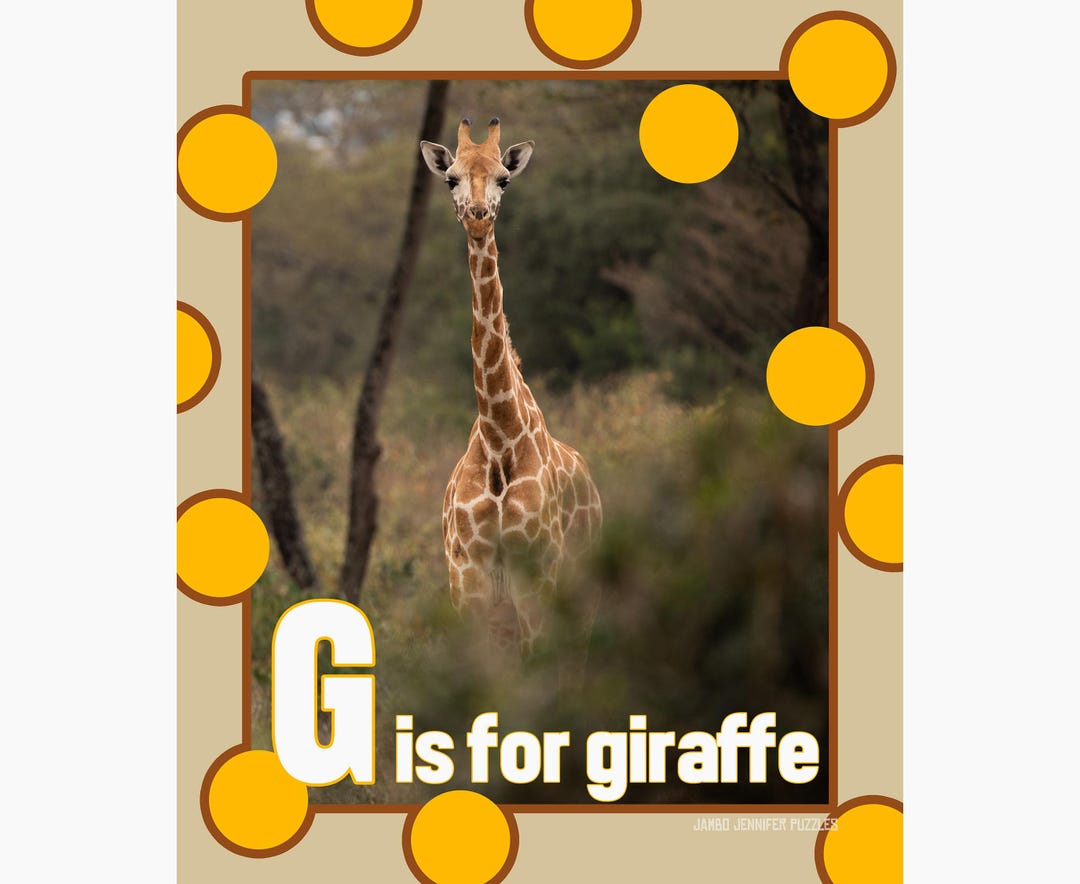 G is for Giraffe Puzzle - Easy 20 Piece Alphabet Puzzle for ...