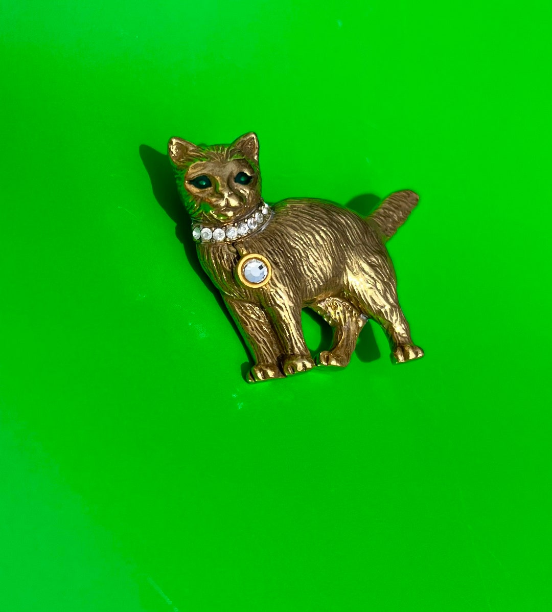 Vintage the Metropolitan Museum of Art Gold Cat Pin - Etsy